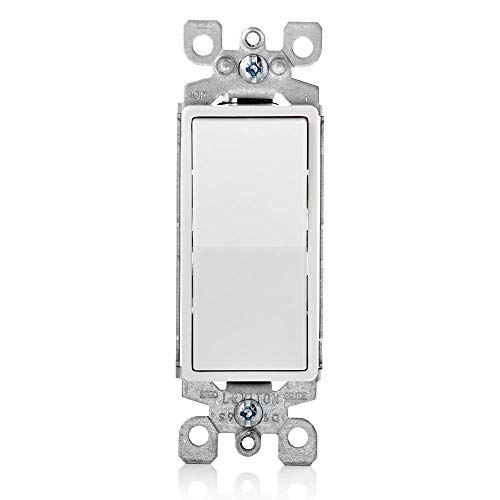 Leviton 5603-2AW Antimicrobial 15Amp 120/277V Decora Rocker 3-Way AC Quiet Switch, White