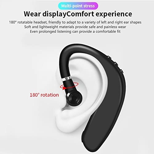 070 Headphone Business Earphone Portable Bluetooth Headset Waterproof Ultralight Hands Free Single Ear Business Earphone for Sport Driving Business Office Single Ear Headset