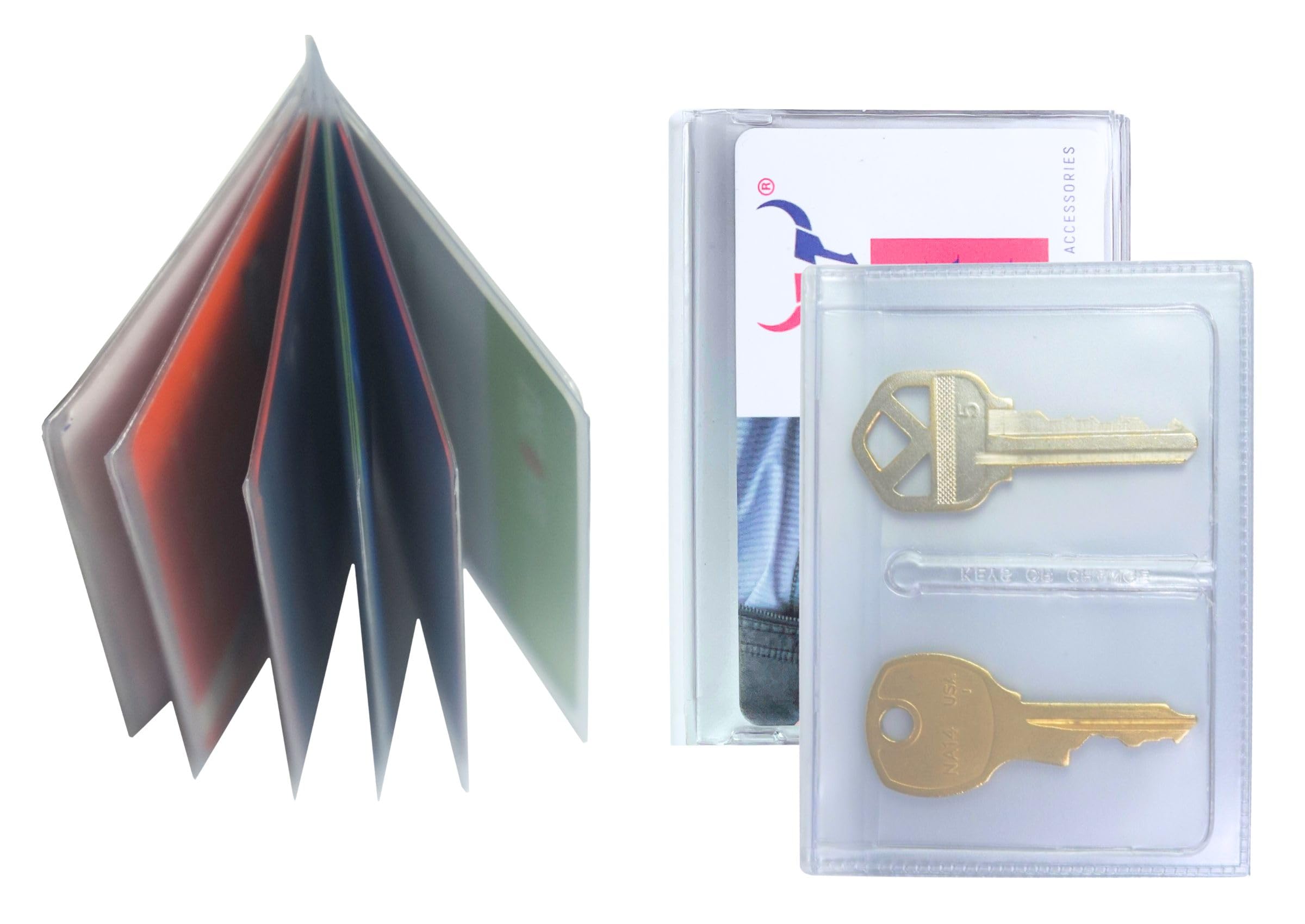 Set of 2 Heavy Duty Vinyl 6 Pages Insert for Bifold or Trifolds Wallet MADE IN USA