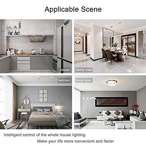 Smart Light Switch, WiFi Touch Wall Smart Switches Work with Smart Life/Tuya App and Compatible with Alexa & Google Assitant (2 Gang, White)