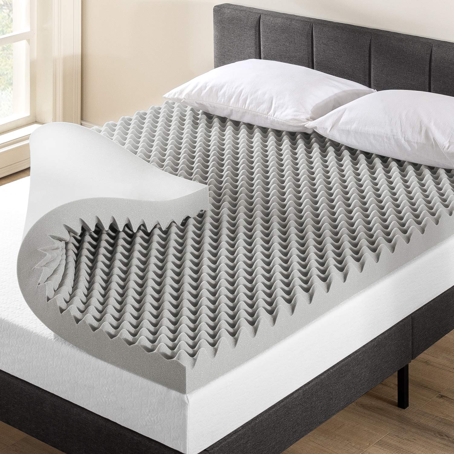 Best Price Mattress Mellow 4 Inch Egg Crate Memory Foam Mattress Topper with Infusion, Full