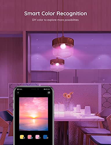 Govee Smart Light Bulbs, Color Changing Light Bulbs with Music Sync, 54 Dynamic Scenes, 16 Million DIY Colors WiFi & Bluetooth Light Bulbs Work with Alexa, Google Assistant & Govee Home App, 1 Pack