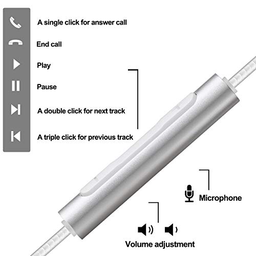 Fasgear USB C Headphones in Ear Wired Earphones with Mic,Deep Bass HiFi DAC Headset Compatible for Galaxy S21 Ultra/S20 /Note 10,Google Pixel,iPad Pro 2020,Type-C Earbuds for Oneplus 8 Pro 7T (White)