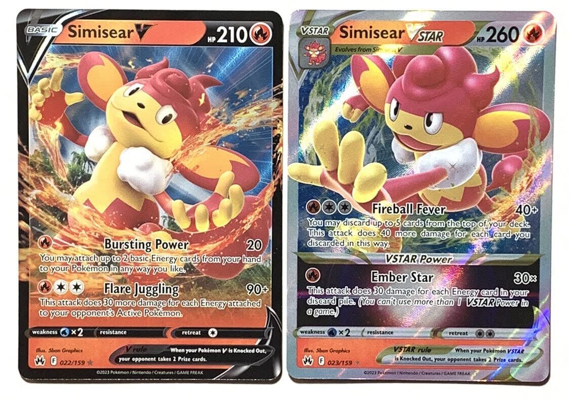 Simisear V & VSTAR - 023/159 - Crown Zenith - Pokemon Ultra Rare Card Lot