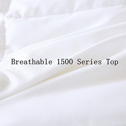 JURLYNE Full XL Mattress Topper - Extra Thick Cooling Mattress Pad Cover - Pillow Top with Breathable 4D Spiral Fiber Filling Mattress Cover