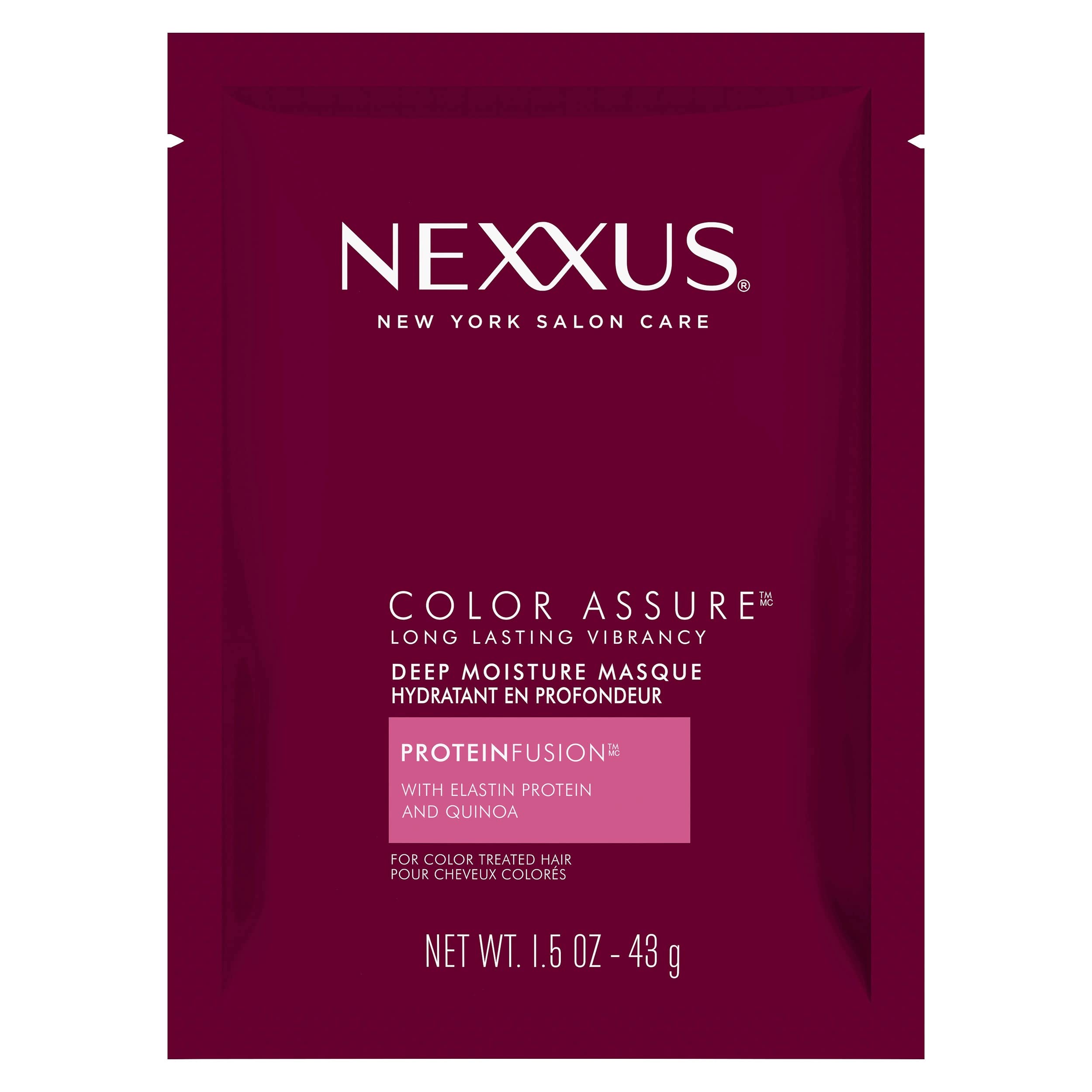 Nexxus Deep Moisture Mask Color Assure Long Lasting Vibrancy, Conditioning Mask for Color Treated Hair, 1.5 Ounce (Pack of 10)
