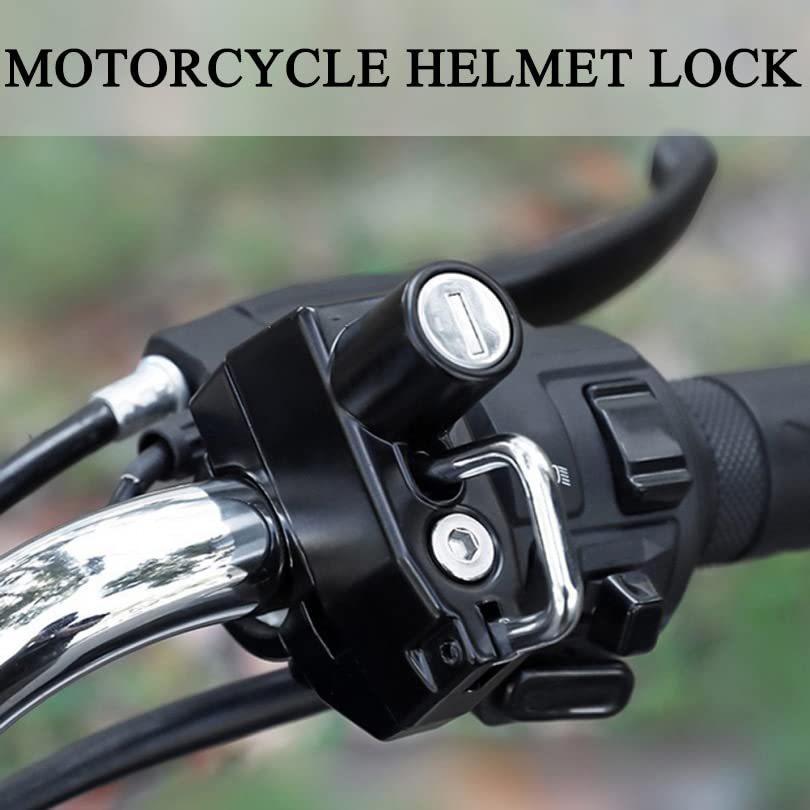 Motorcycle Helmet Lock Fits 7/8" (22mm) Handlebar Anti-Theft Helmet Security Lock with 2 Keys Fit for Motorbike Scooter Street Bike