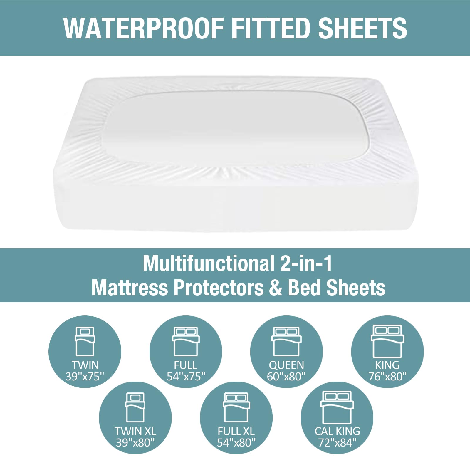 Bedecor Queen Waterproof Mattress Protector,Pee and Liquid Proof Cover for Pets, Elderly, and Incontinence, Fitted Deep Pocket for 9-18 Inch Deep