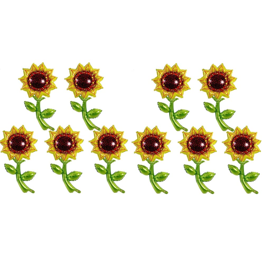 10pcs 36inch Sunflower Foil Balloons, Large Sunflower Giant Balloons for Sunflower Theme Birthday Baby Shower Decorations Wedding Birthday Party Decoration