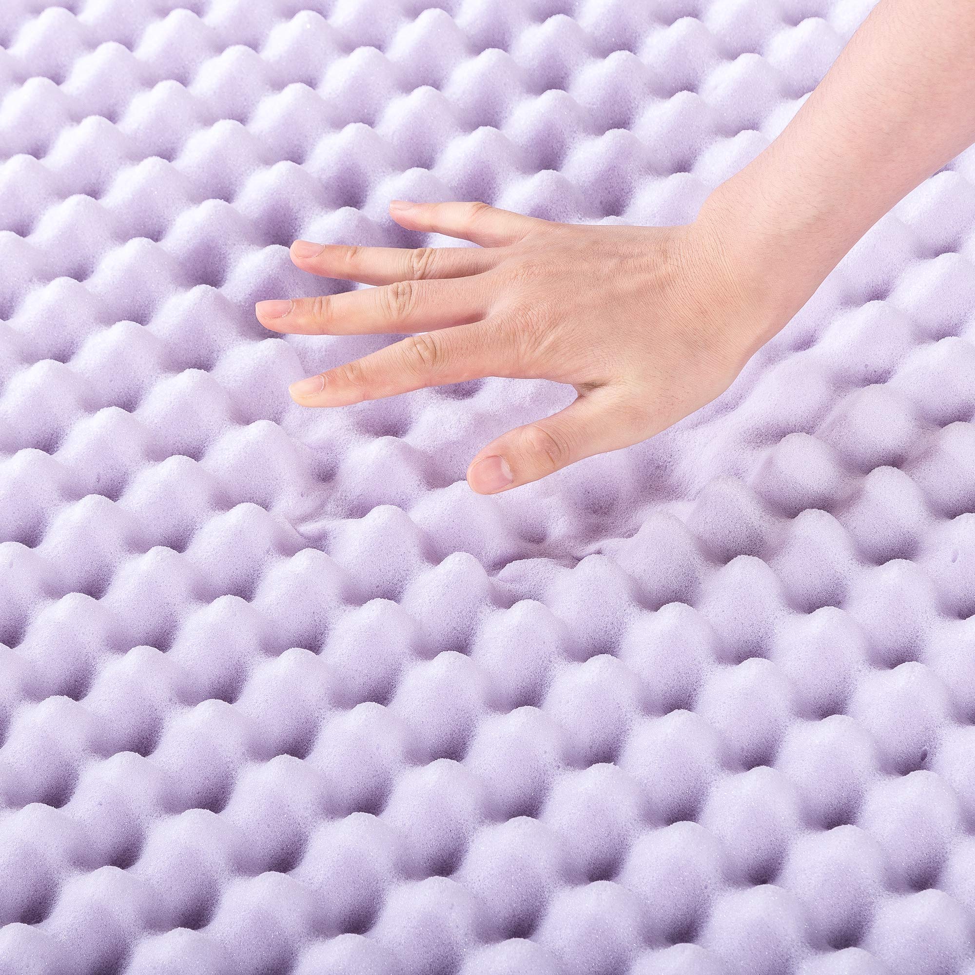Best Price Mattress 1.5 Inch Egg Crate Memory Foam, Soothing Lavender Infusion, Twin Mattress Topper (ECMF-LV1.5T)
