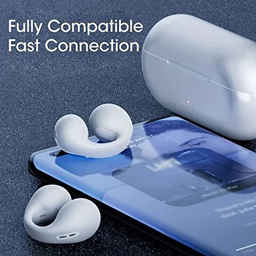 seuloo Blueoxy Wireless Ear Clip Bone Conduction Headphones,Ear Clip Bone Conduction Headphones Bluetooth,Bone Conduction Earbuds (Black-A)