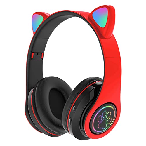 Head-Mounted Folding Wireles Bluetooth Headset - Foldable LED Flashing Light Soft Earmuffs Over Ear Hi-Fi Stereo Wireless Stereo Headphones Gift for Sports Gaming Office Outdoor