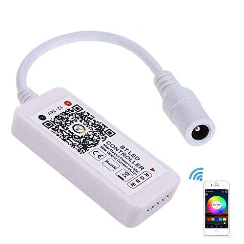 HaoDeng Bluetooth RGBW/RGB Controller for LED Light Strips, Android and iOS Free App Bluetooth LED Strip Light Controller