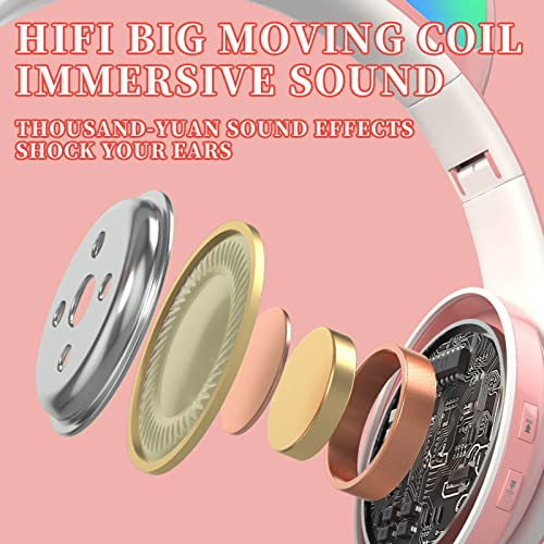 Head-Mounted Folding Wireles Bluetooth Headset - Foldable LED Flashing Light Soft Earmuffs Over Ear Hi-Fi Stereo Wireless Stereo Headphones Gift for Sports Gaming Office Outdoor