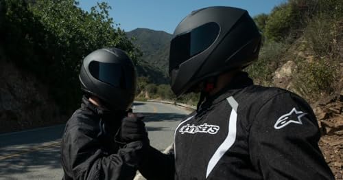 GLX GX11 Compact Motorcycle Helmet - Matte Black, X-Large - Full Face w/ Tinted Visor, DOT Approved