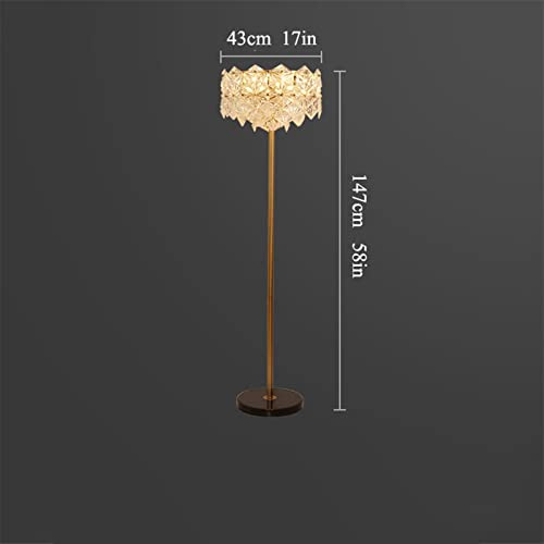 GRFIT Indoor Floor Lamp Crystal Floor Lamp Vertical Table Lamp Post-Modern Minimalist Living Room Study Floor Lamp Standing Reading Lamps