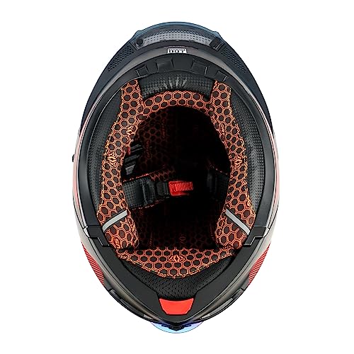 Orthrus Modular LED Full Face Motorcycle Helmet - DOT Approved, Flip-Up Dual Visor Design for Motorbikes, Street Bikes, Mopeds, Racing, Commuting - Unisex Adult