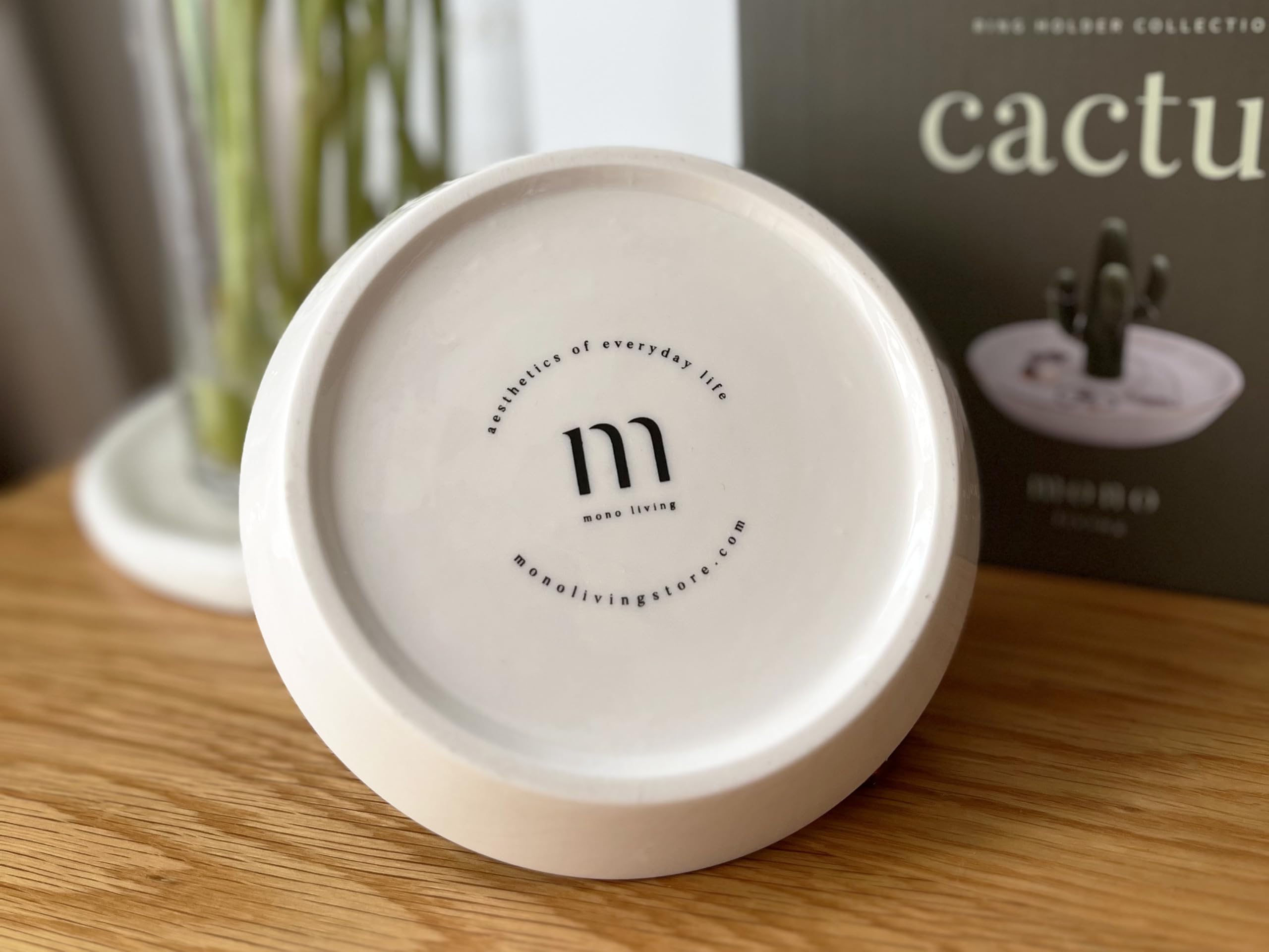 mono living Ceramic Cactus Ring Holder, Jewelry Tray, Ring Dish, Cute Tropical Decor, Trinket Rack, Christmas Thanksgiving Birthday Gift for Women