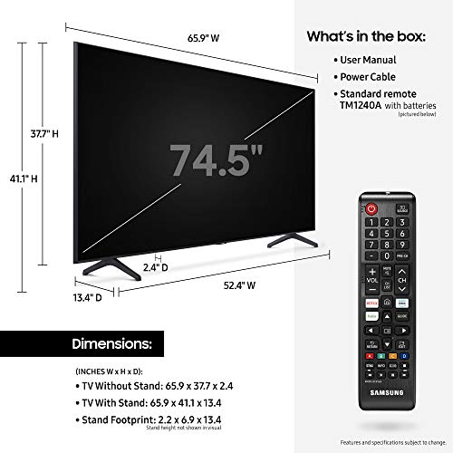 Samsung 75-inch TU-7000 Series Class Smart TV | Crystal UHD - 4K HDR - with Alexa Built-in | UN75TU7000FXZA, 2020 Model