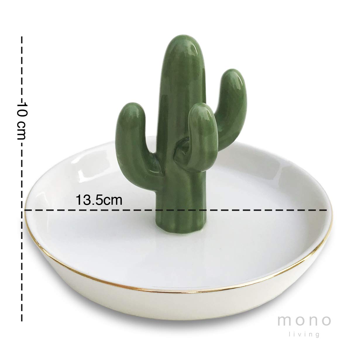 mono living Ceramic Cactus Ring Holder, Jewelry Tray, Ring Dish, Cute Tropical Decor, Trinket Rack, Christmas Thanksgiving Birthday Gift for Women