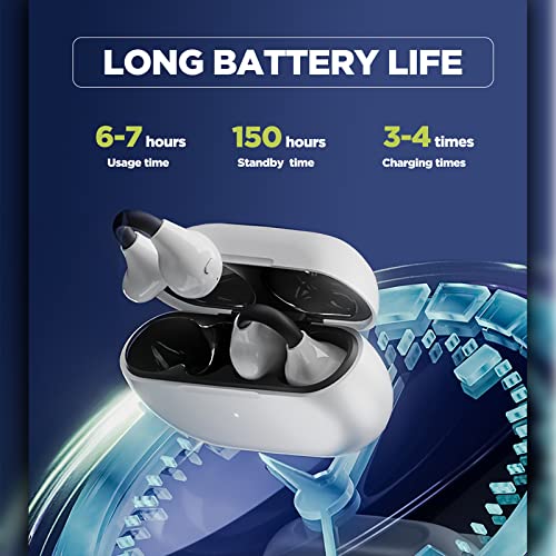 ESSONIO Open Ear Headphones Wireless Headphones with Noise Cancelling Headphones Ear-Hook Headphones Bluetooth Workout Headphones Open Ear Earbuds for Sports