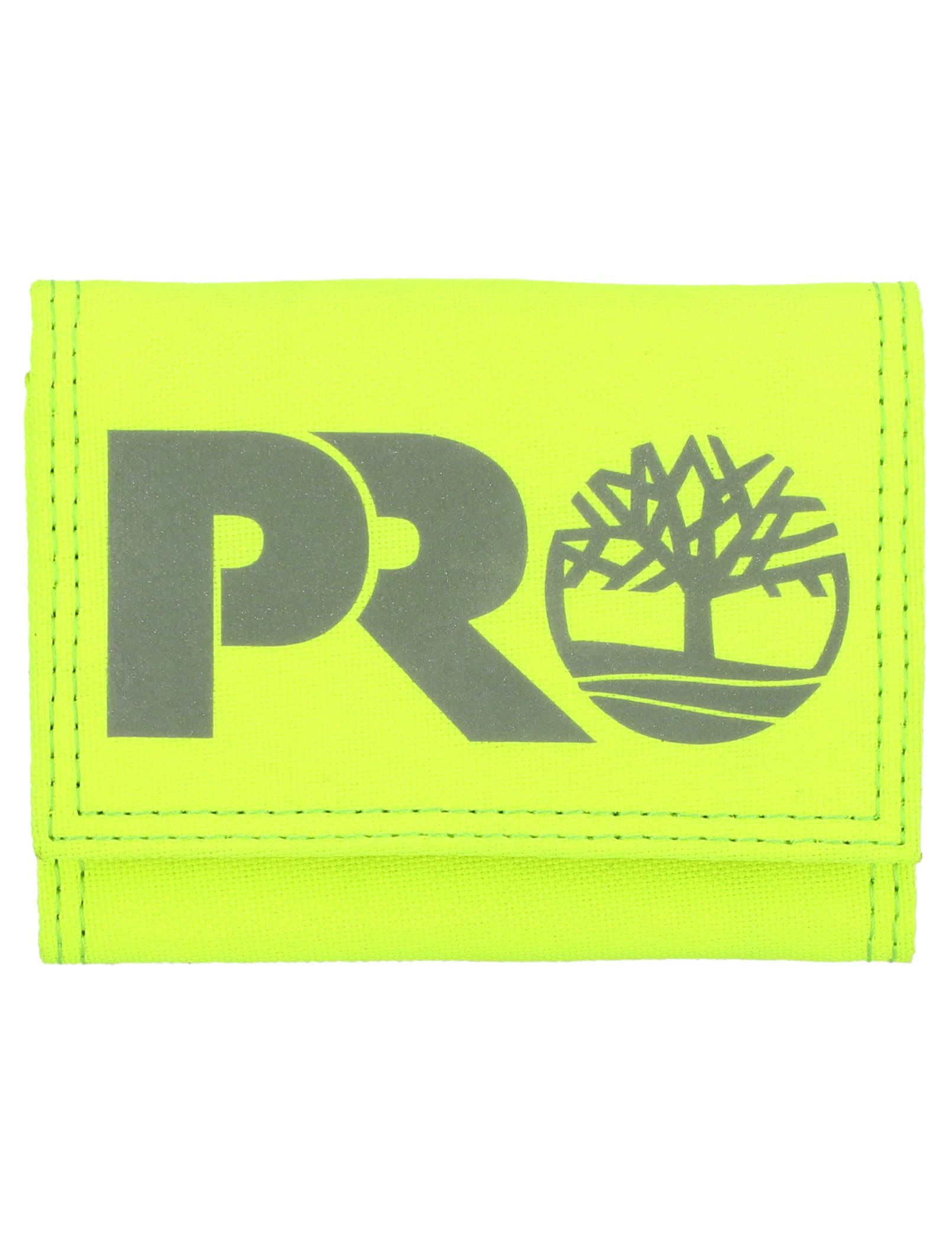 Timberland PRO Men's Cordura Nylon RFID Trifold Wallet with ID Window, Bright Yellow (Reflective), 4.5 x 1 x 3 in