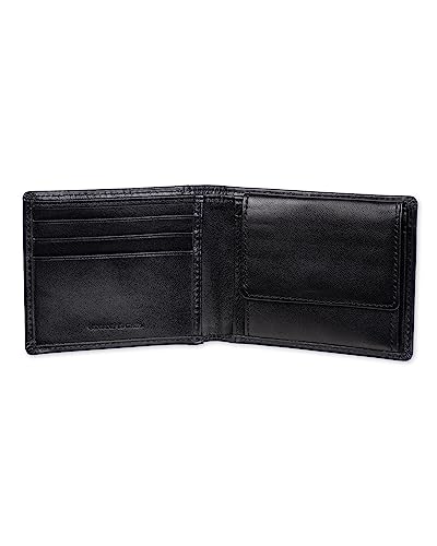 Amazon Essentials Men's Bifold Wallet with Coin Pocket, Black, One Size