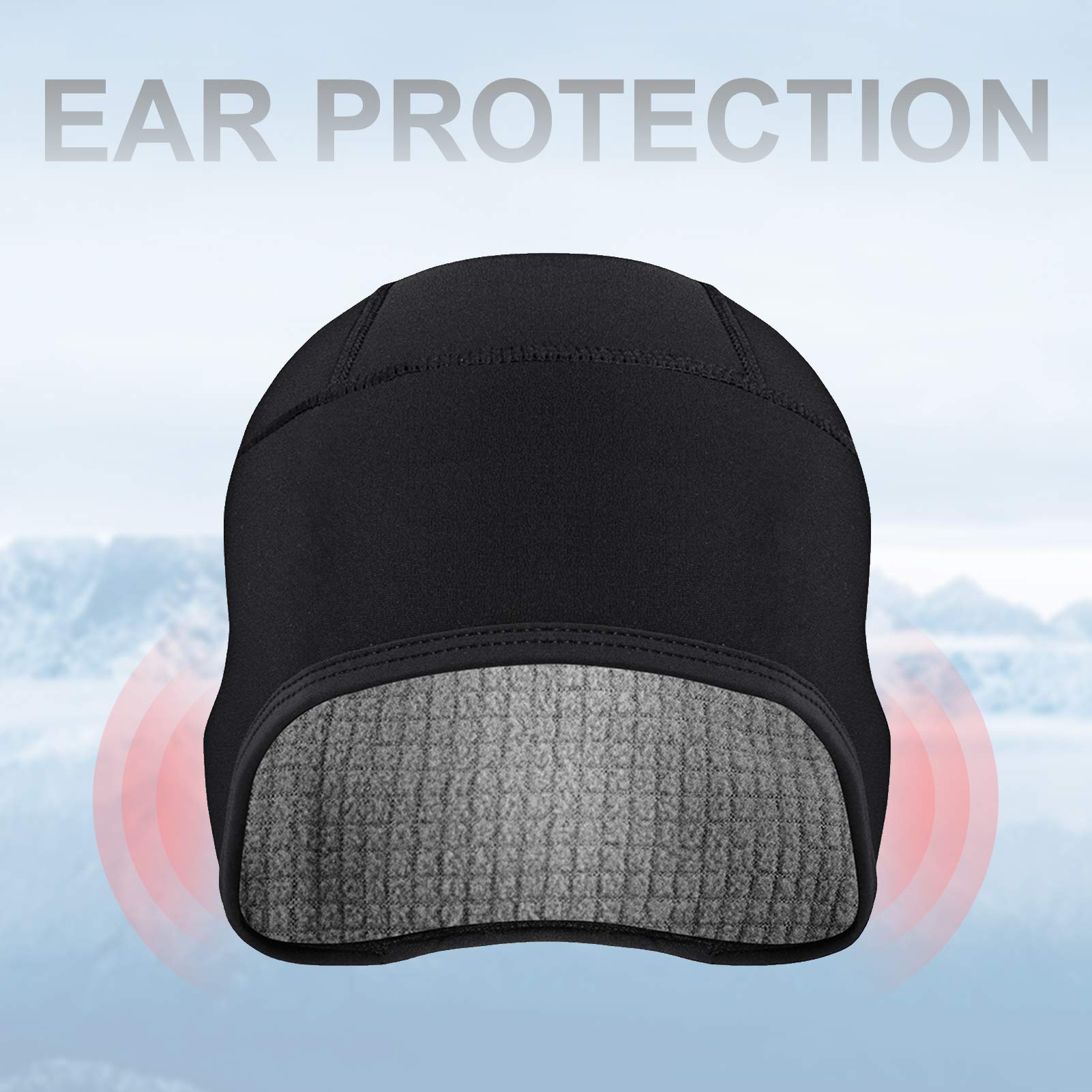 ROCKBROS Thermal Skull Cap Winter Hats for Men Women Ear Warmers Cold Weather Gear Helmet Liner for Cycling Running Ski