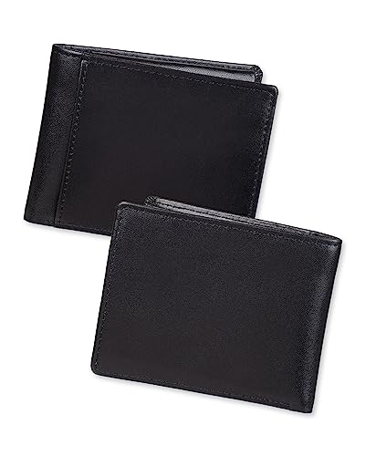 Amazon Essentials Men's Bifold Wallet with Coin Pocket, Black, One Size