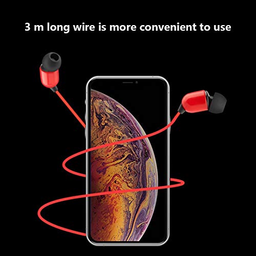MOHALIKO Earbuds, Earbud Headphones with Microphone, 3-Meter 3.5mm Plug in-Ear Wired Earphone Broadcast Live Headset with/Without Mic Compatible with Various Mobile Phones Black Without Mic