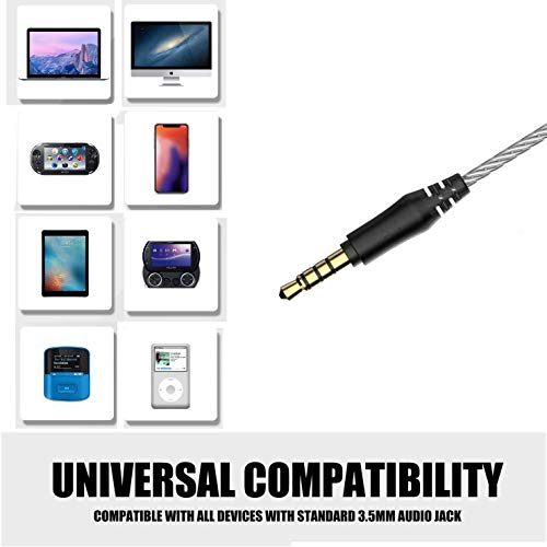 LTXHorde Earbud Wired Headset Soundproof Sweatproof Three Drive Unit Stereo Earbuds with Microphone Suitable for 3.5mm Audio Interface Devices (Electroplating Silver)