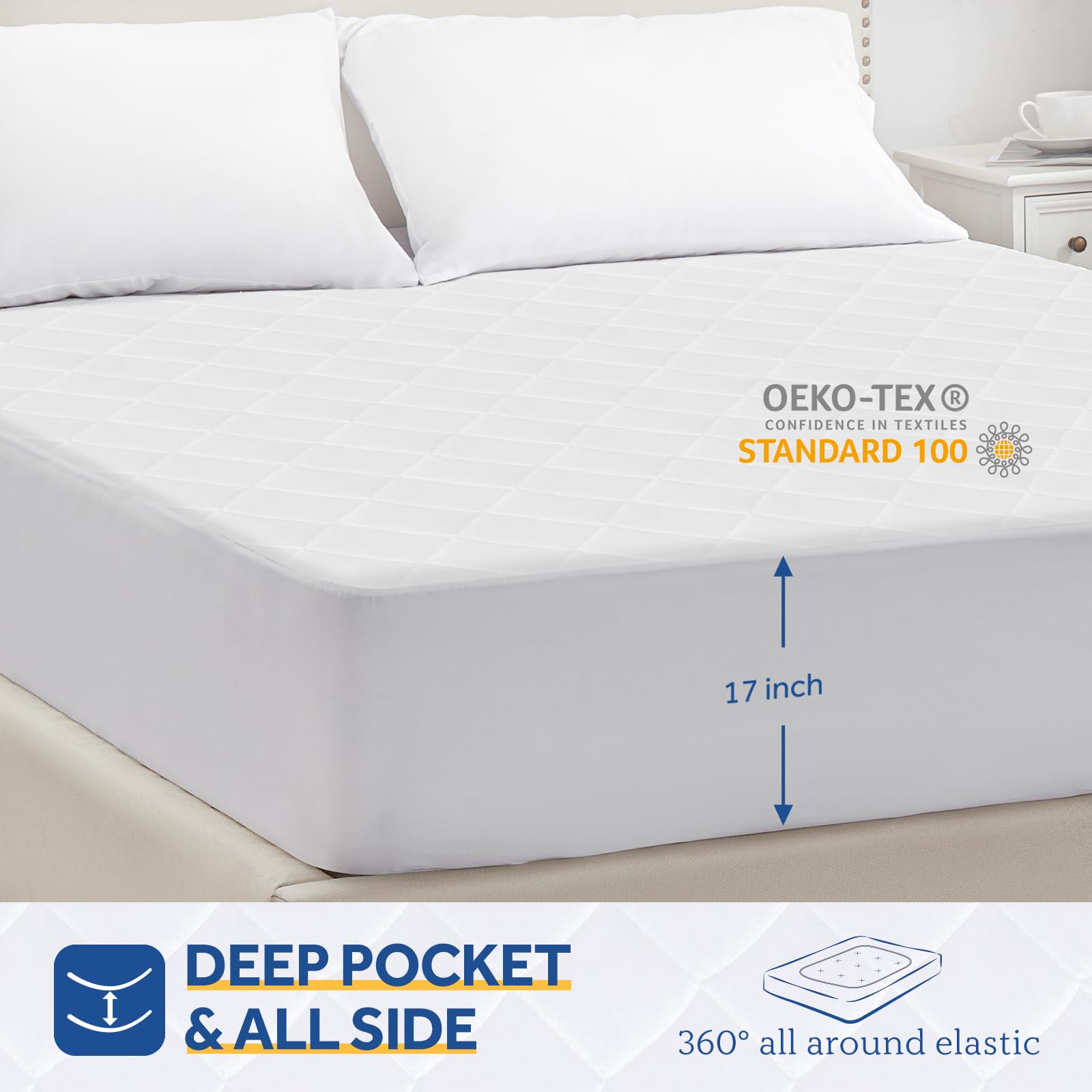 Sealy 3M Scotchgard Heated Mattress Pad | Quilted Cotton Electric Bed Warmer with 10 Heat Setting Controller | 1-12 Hours Auto Shut Off | 15" Deep All Around Elastic Pocket, Full