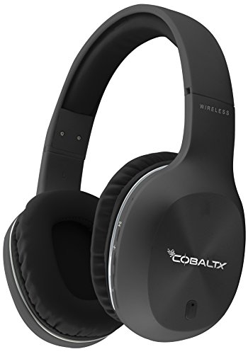 COBALTX AUDIFY Bluetooth Wireless Rechargeable Headphones Range 30 Ft (10m) High Performance Acoustic Sound with Voice Control & 300 Hour Standby Hands Free Talk & 6 Hours of Music (Black)
