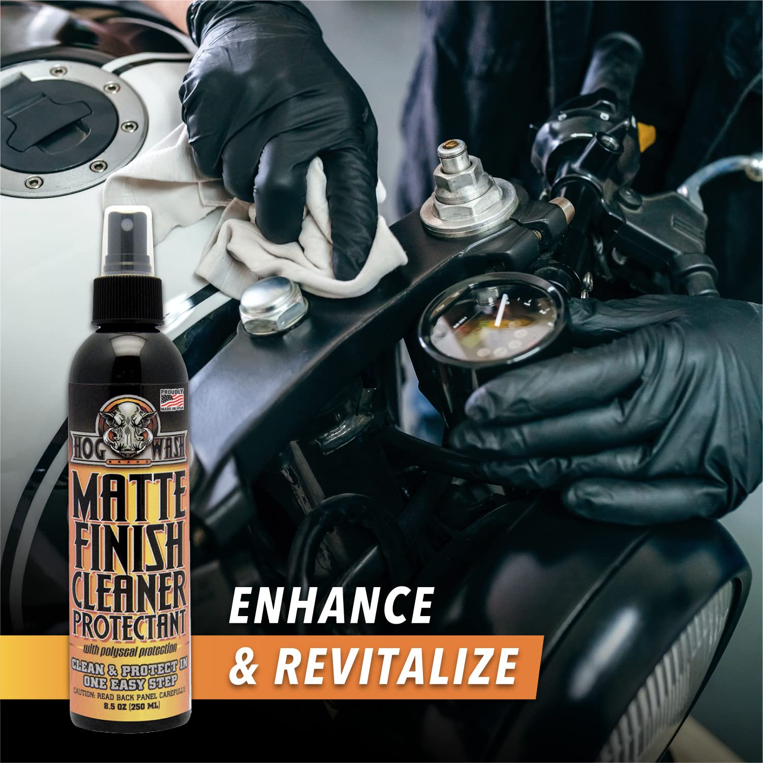 Liquid Performance Hogwash Matte Finish Cleaner and Protectant - 8.5 oz Motorcycle Bike Cleaner Spray - Also Works Great on Motorcycle Helmets - Removes Dirt and Grime