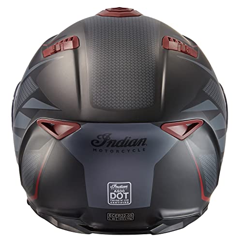 Indian Motorcycle Full Face Modular Helmet With Flip Up Dual Sunvisor for Adults, Matte Black, Bluetooth Compatible, Quick Release Strap, DOT Approved Helmet, for Men and Women