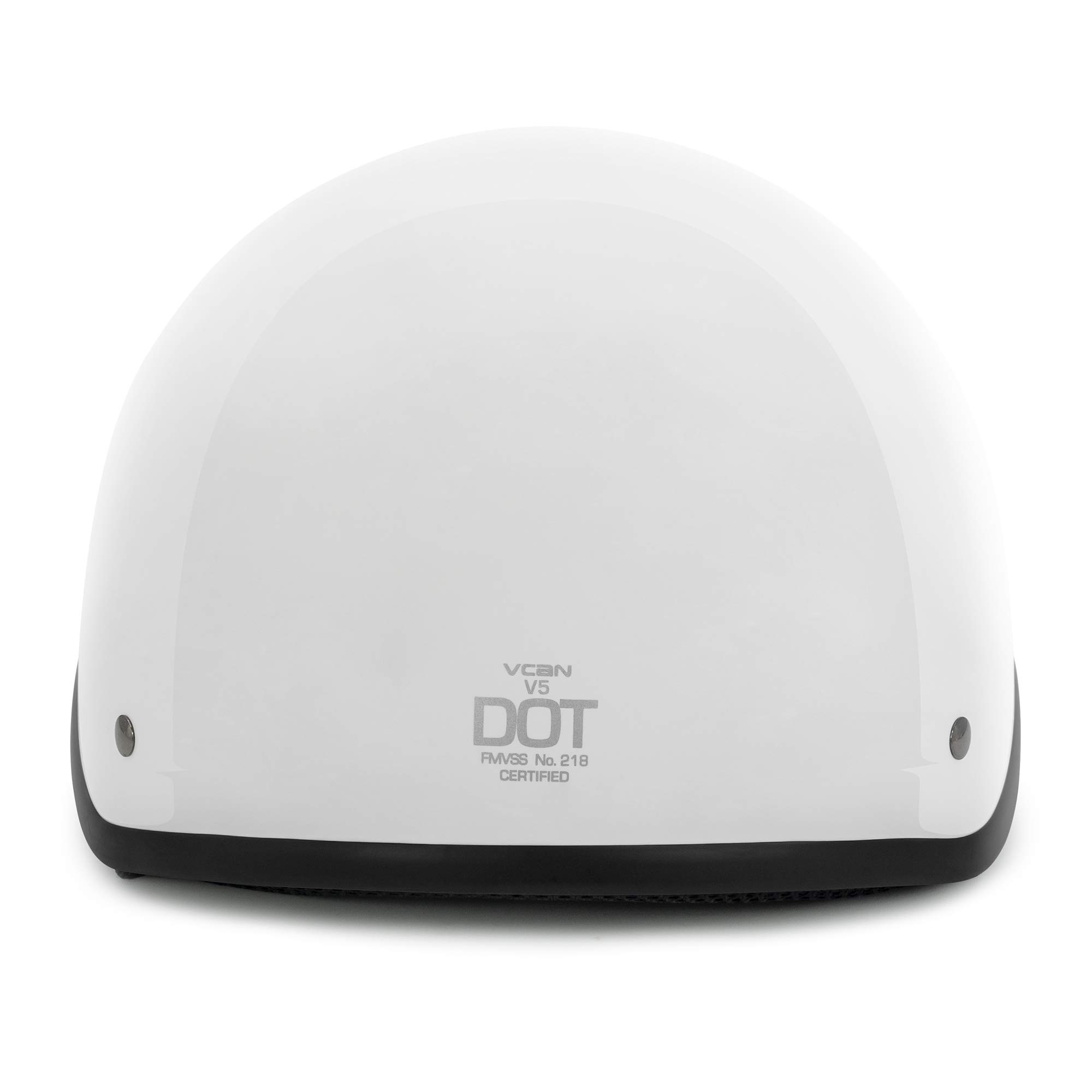 VCAN Cruiser Gloss White Motorcycle Half Helmet (Medium)