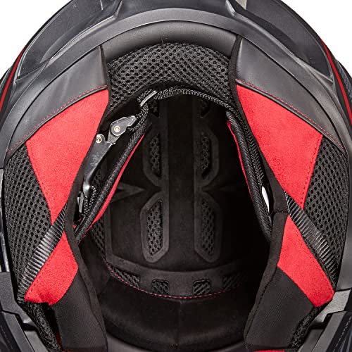 Indian Motorcycle Full Face Modular Helmet With Flip Up Dual Sunvisor for Adults, Matte Black, Bluetooth Compatible, Quick Release Strap, DOT Approved Helmet, for Men and Women