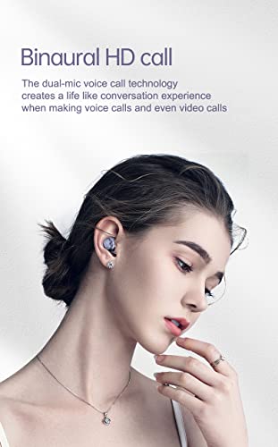 Acuvar in-Ear Wireless Bluetooth 5.2 Headphones, Earbuds IPX6 Waterproof with Microphone Rechargeable USB C Case for Smartphones Android iOS (Purple)