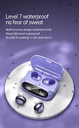 Acuvar in-Ear Wireless Bluetooth 5.2 Headphones, Earbuds IPX6 Waterproof with Microphone Rechargeable USB C Case for Smartphones Android iOS (Purple)