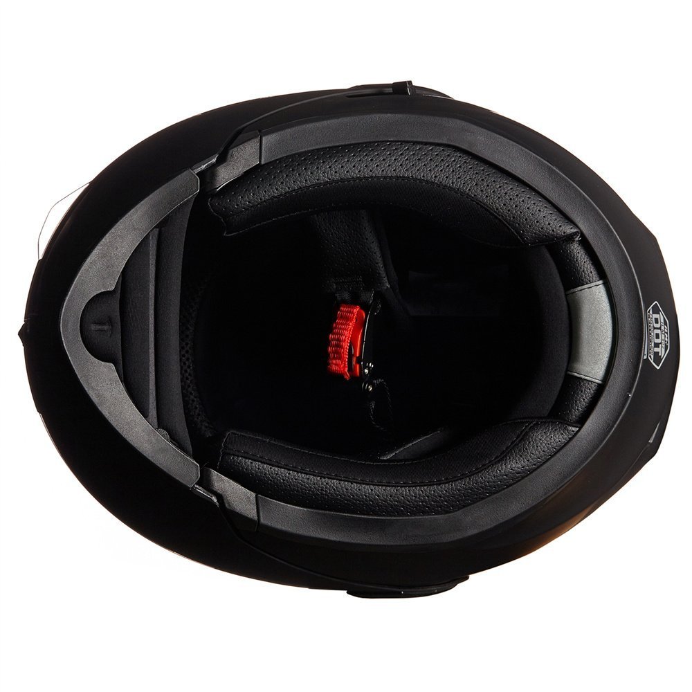 ILM Motorcycle Dual Visor Flip up Modular Full Face Helmet DOT 6 Colors Model 902 (M, Matte Black)
