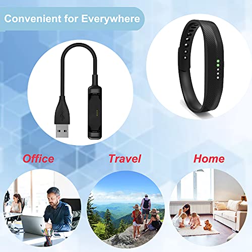 EXMRAT Compatible with Fit-bit Flex 2 Charger Cable (2Pack, 30cm/1ft), USB Charger Charging Cable for Fit-bit Flex 2 (Black, 2Pack)