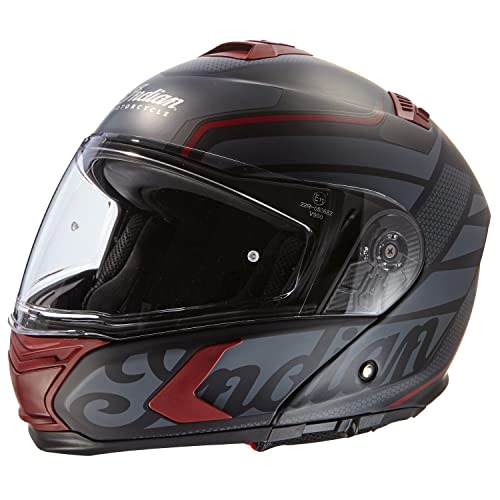 Indian Motorcycle Full Face Modular Helmet With Flip Up Dual Sunvisor for Adults, Matte Black, Bluetooth Compatible, Quick Release Strap, DOT Approved Helmet, for Men and Women