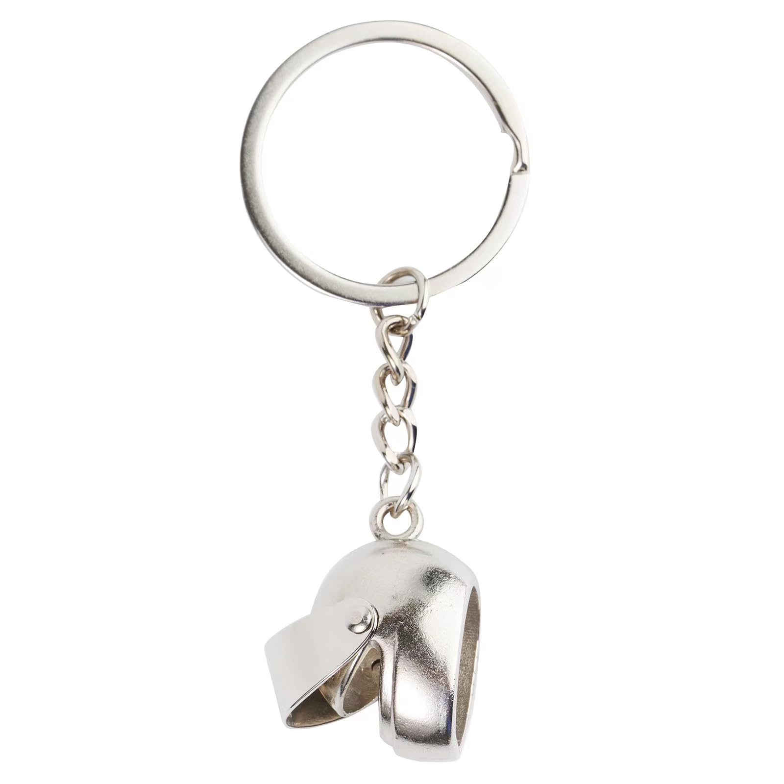 SNcek Motorcycle Helmet Keychain, Creative Personalised Motorcycle Silver Helmet Keyring, Cute Car Keyring for Men Motorbike Enthusiast
