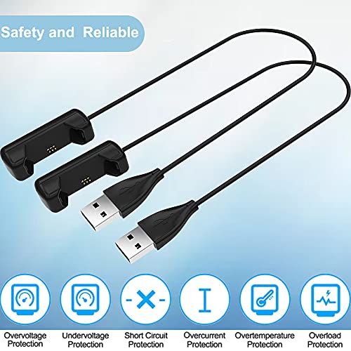 EXMRAT Compatible with Fit-bit Flex 2 Charger Cable (2Pack, 30cm/1ft), USB Charger Charging Cable for Fit-bit Flex 2 (Black, 2Pack)