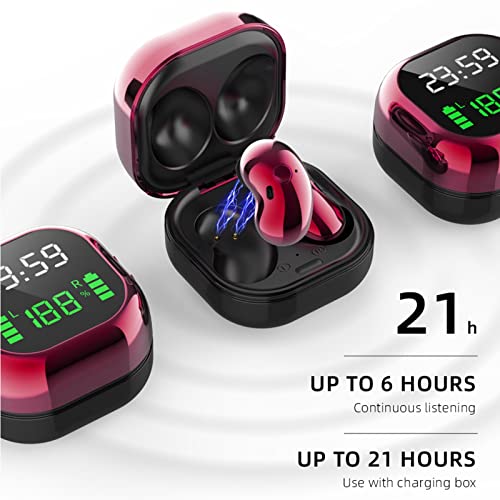 Digital Display Touch-Control Wireless Bluetooth Earbuds - Built-in Microphone Immersive Premium Sound in Ear Light-Weight Headphones with Charging Case for Office Outdoor Sport