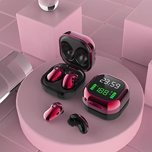 Digital Display Touch-Control Wireless Bluetooth Earbuds - Built-in Microphone Immersive Premium Sound in Ear Light-Weight Headphones with Charging Case for Office Outdoor Sport