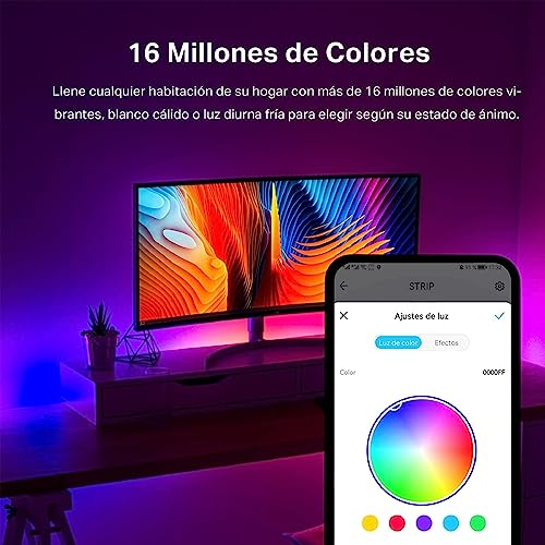 TP-Link Tapo Smart LED Light Strip, 16M RGB Colors with Music Sync, 32.8ft(2 Rolls of 16.4ft), Wi-Fi LED Lights Works with Alexa & Google Home, Trimmable, No Hub Required, 2-Year Warranty (L900-10)