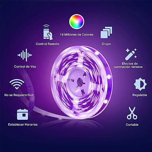 TP-Link Tapo Smart LED Light Strip, 16M RGB Colors with Music Sync, 32.8ft(2 Rolls of 16.4ft), Wi-Fi LED Lights Works with Alexa & Google Home, Trimmable, No Hub Required, 2-Year Warranty (L900-10)