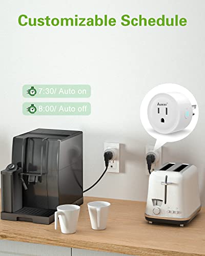Aubess Smart Plugs with Energy Monitoring, Smart Plugs That Work with Alexa & Google Assistant, Alexa Smart Outlet Plug with Timer, Schedule, VeSync APP Remote Control, No Hub Required, White