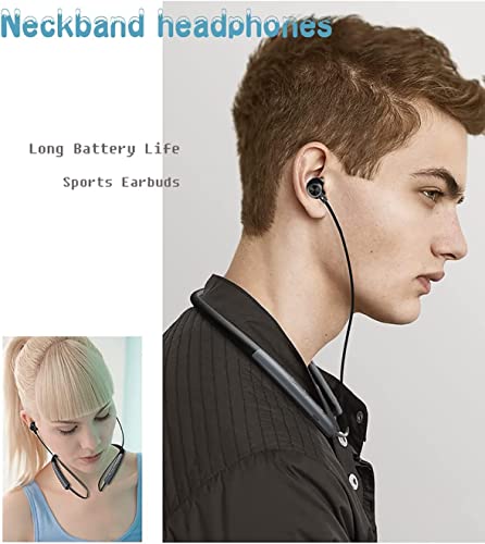 IKXO Neckband Bluetooth Headphones Noise Cancelling Headset with Mic Wireless Earbuds 5.0 CVC 8.0 Waterproof Sport Earphones for Running Driving Working Compatible